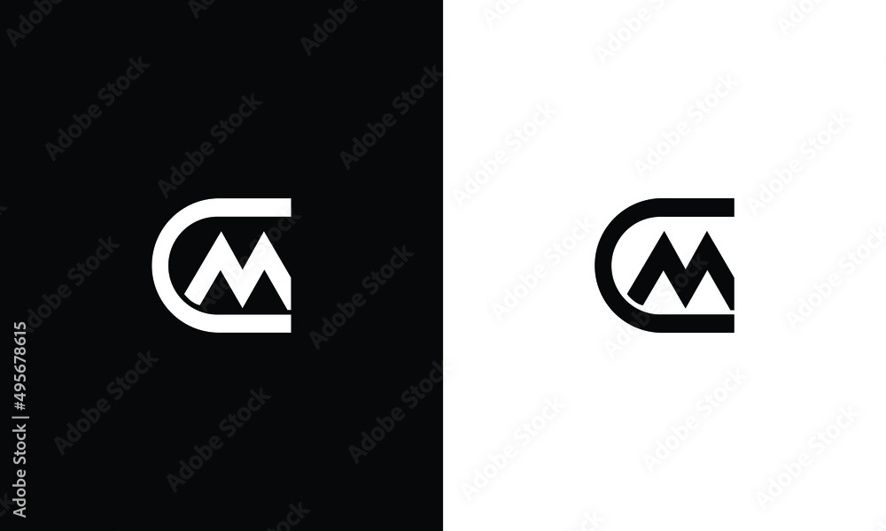 CM logo design concept with background. Initial based creative minimal ...