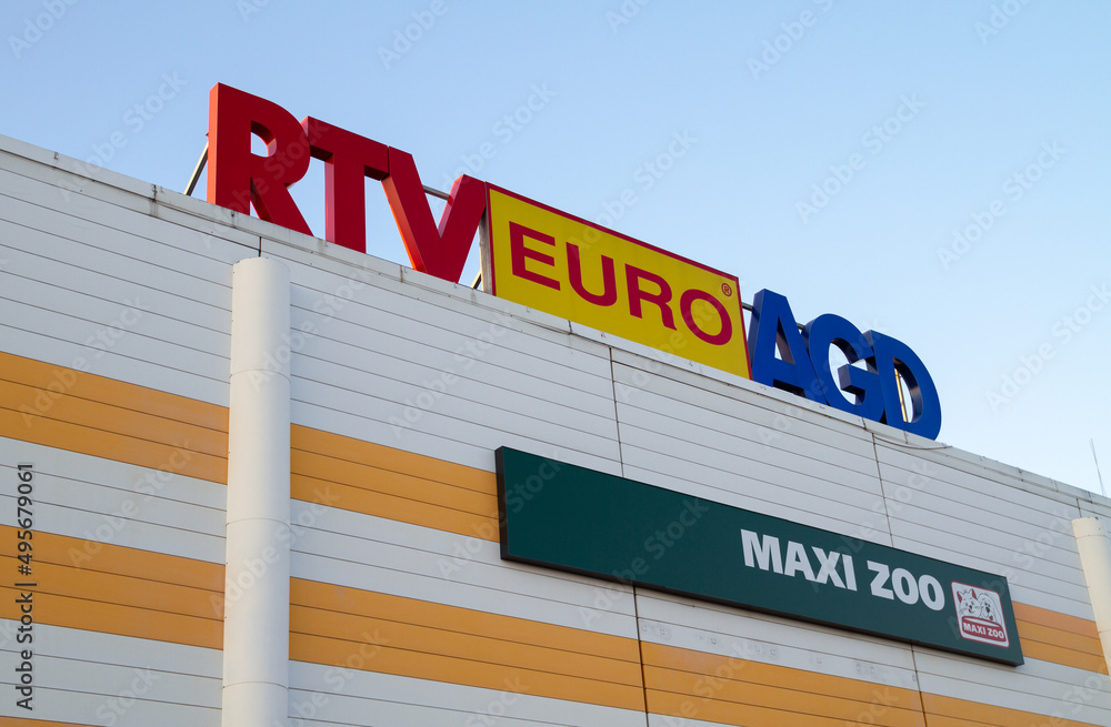 RTV Euro AGD shop logo sign. Electronics and home appliances retail ...
