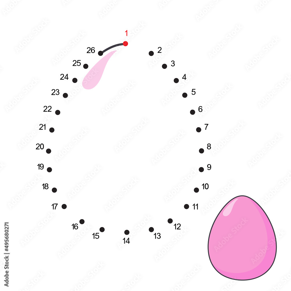 Easter egg. Dot to dot Game. Connect the dots by numbers to draw the ...