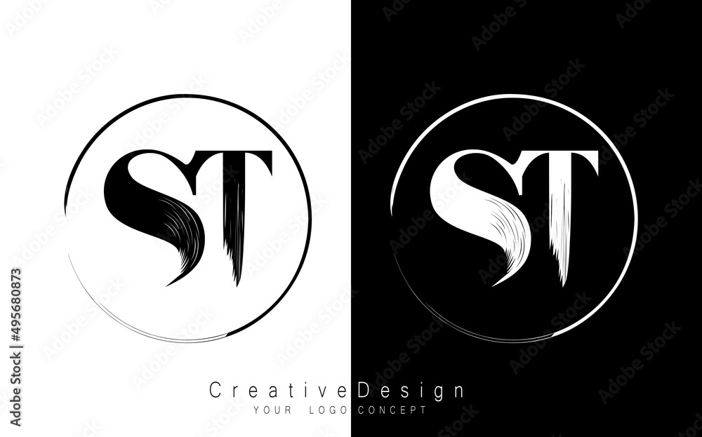 ST letter logo design template vector Stock Vector | Adobe Stock