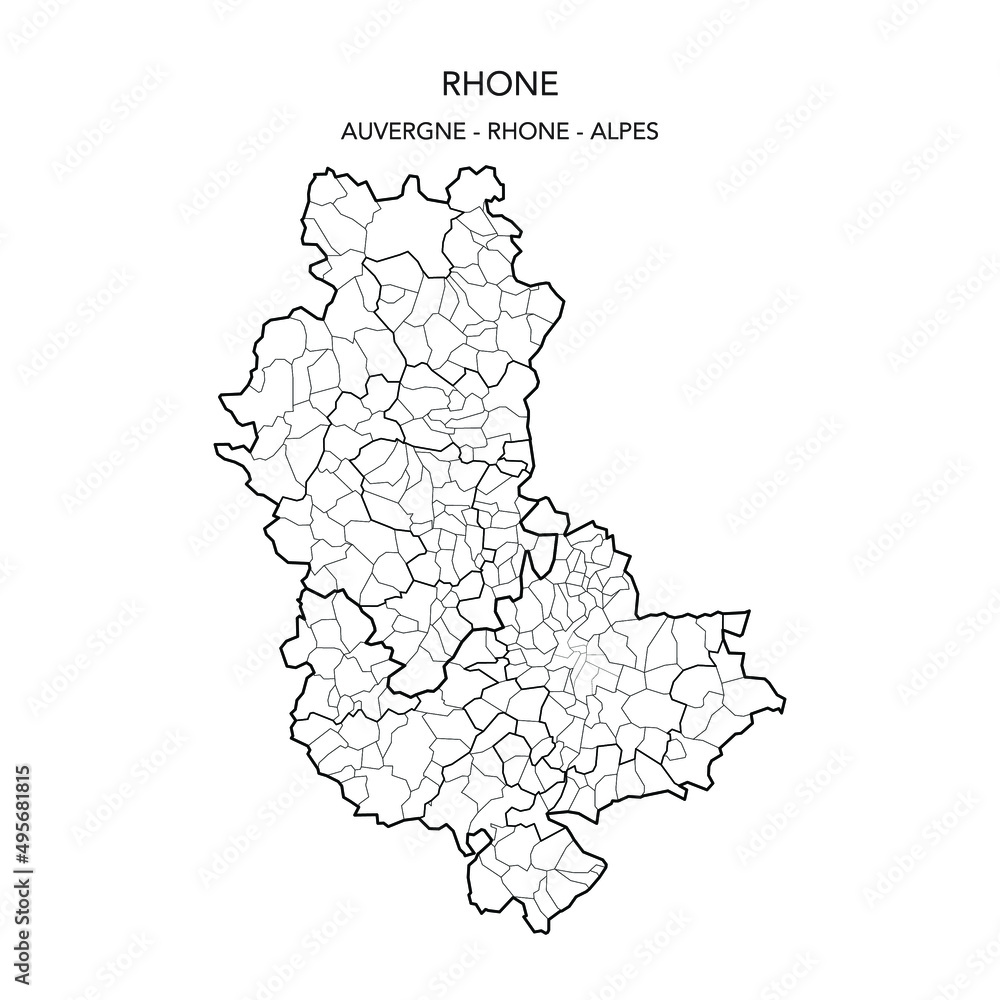 Map of the Geopolitical Subdivisions of The Department Du Rhône With ...