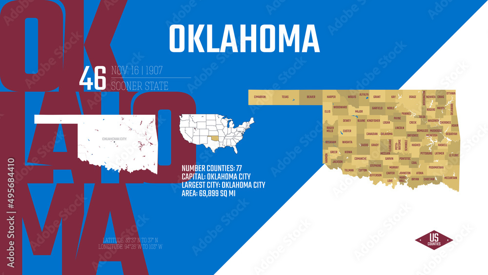46 of 50 states of the United States, divided into counties with ...