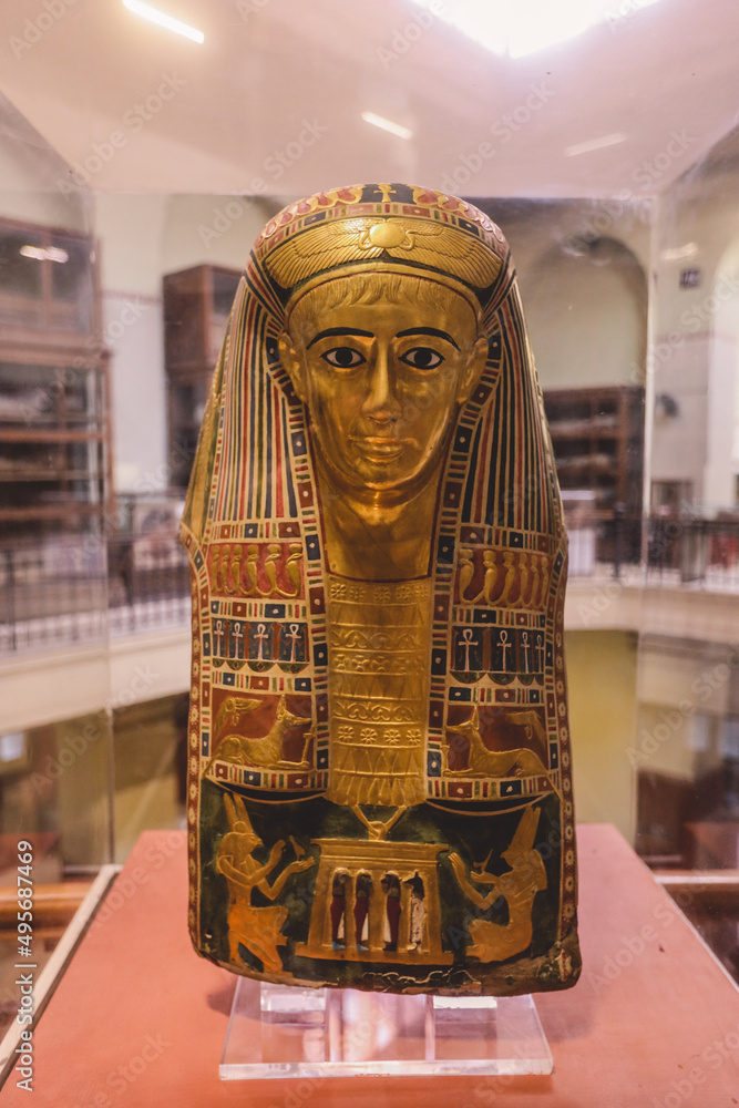 Cairo, Egypt - November 02, 2021: Golden Mask of Ancient Egyptian ...