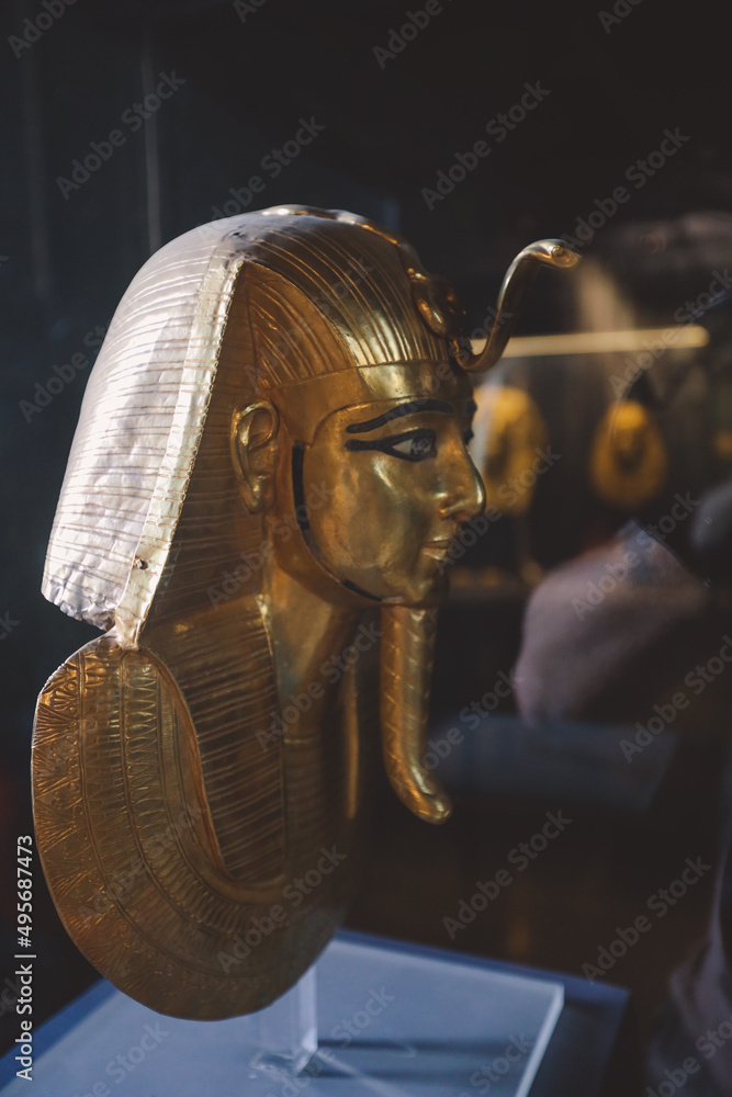 Cairo, Egypt - November 02, 2021: Golden Mask of Ancient Egyptian ...