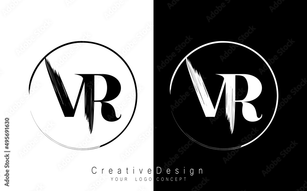 VR letter logo design template vector Stock Vector | Adobe Stock