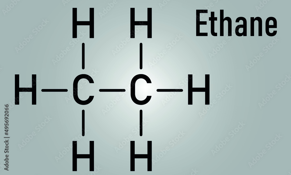 Ethane natural gas component molecule. Skeletal formula. Stock Vector ...