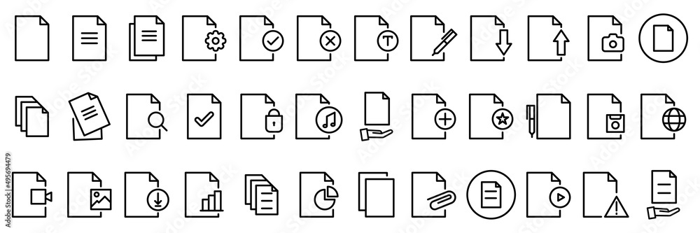 Simple set documents icon vector icons Stock Vector | Adobe Stock
