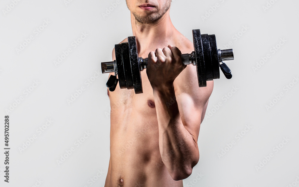 Weak man lift a weight, dumbbells, biceps, muscle, fitness. Nerd ...