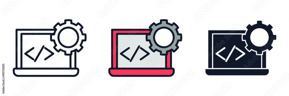 Development icon symbol template for graphic and web design collection ...