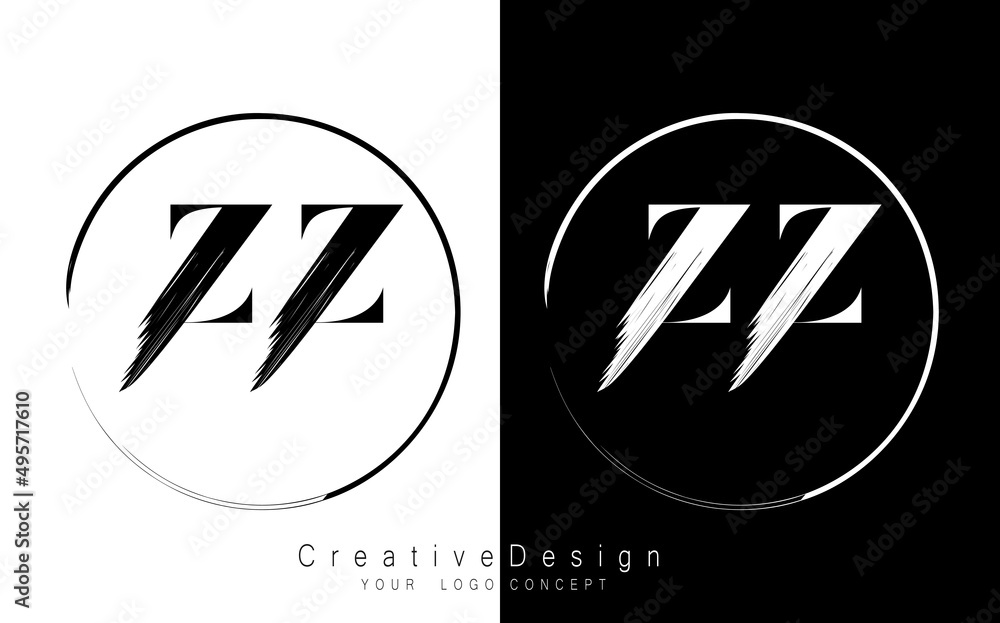 ZZ letter logo design template vector Stock Vector | Adobe Stock