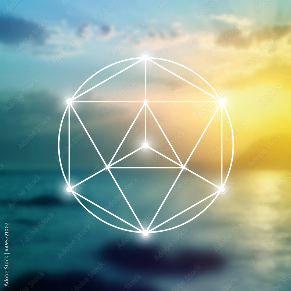 Merkaba sacred geometry spiritual new age futuristic illustration with ...