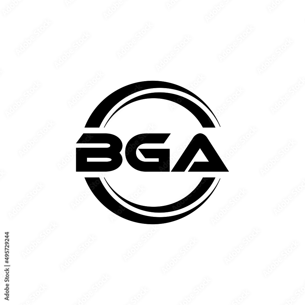 BGA letter logo design with white background in illustrator, vector ...