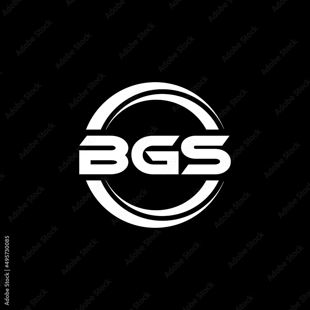 BGS letter logo design with black background in illustrator, vector ...