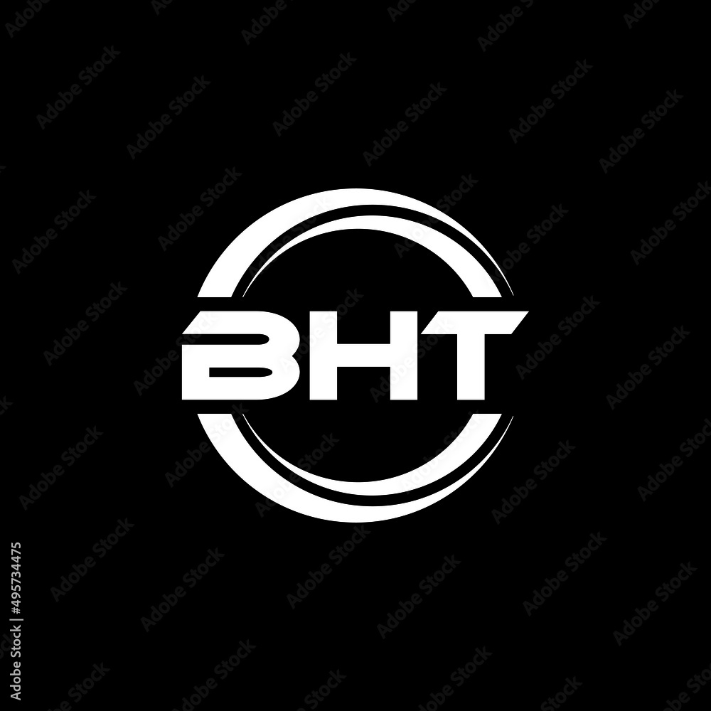 BHT letter logo design with black background in illustrator, vector ...