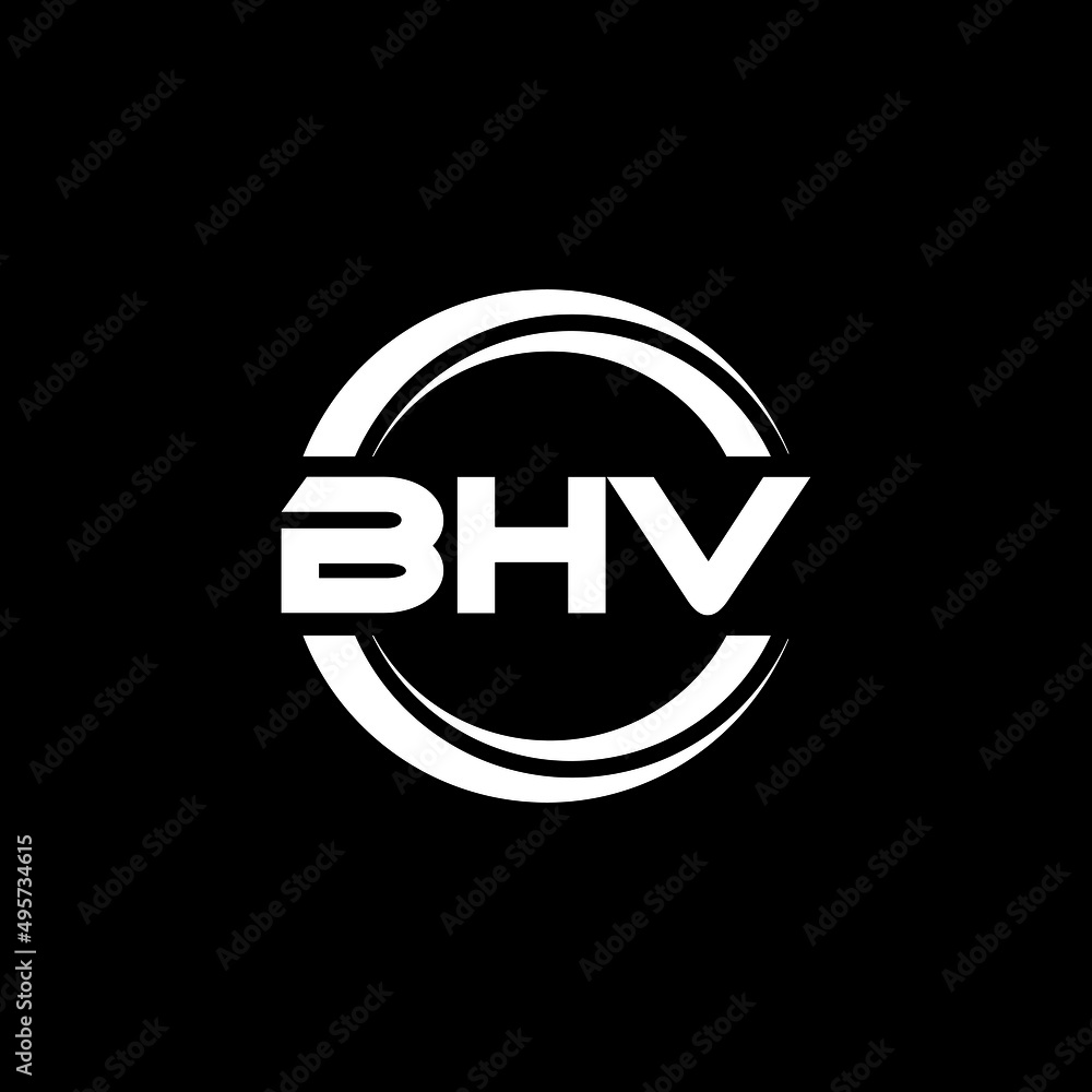 BHV letter logo design with black background in illustrator, vector ...
