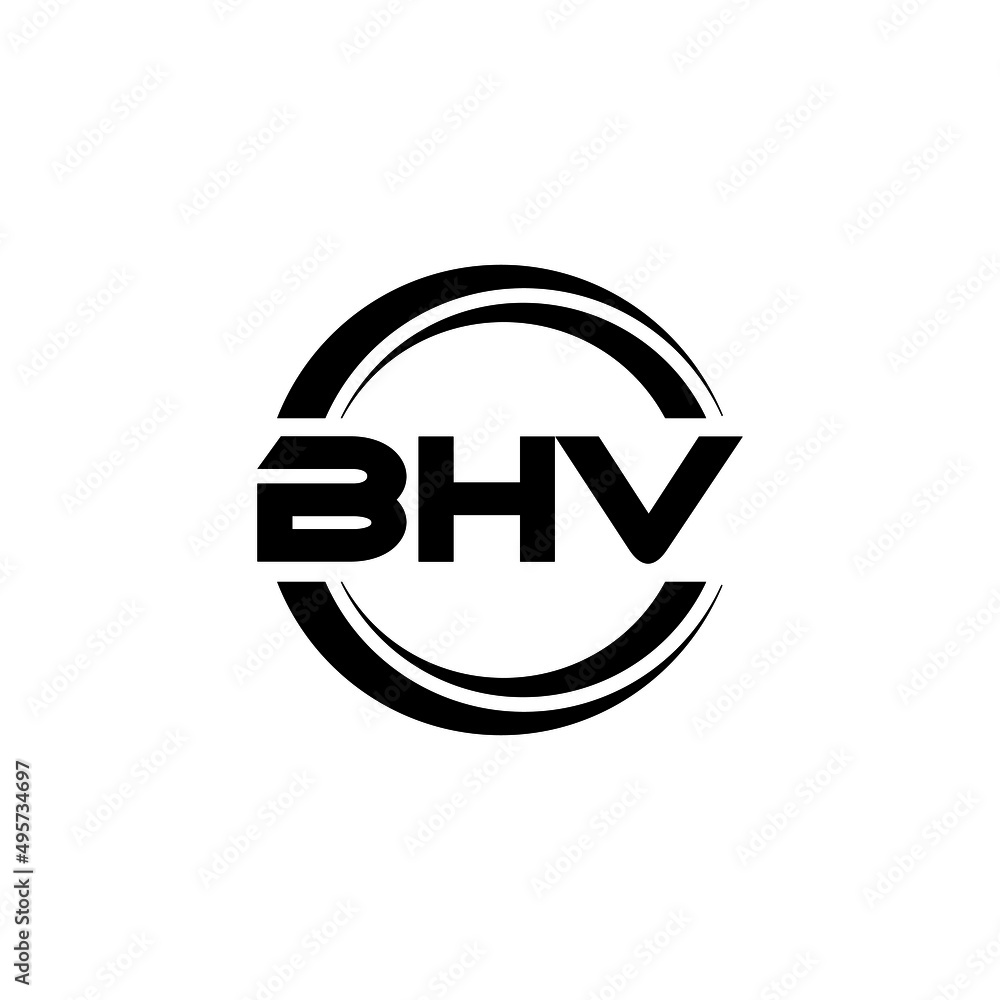 BHV letter logo design with white background in illustrator, vector ...