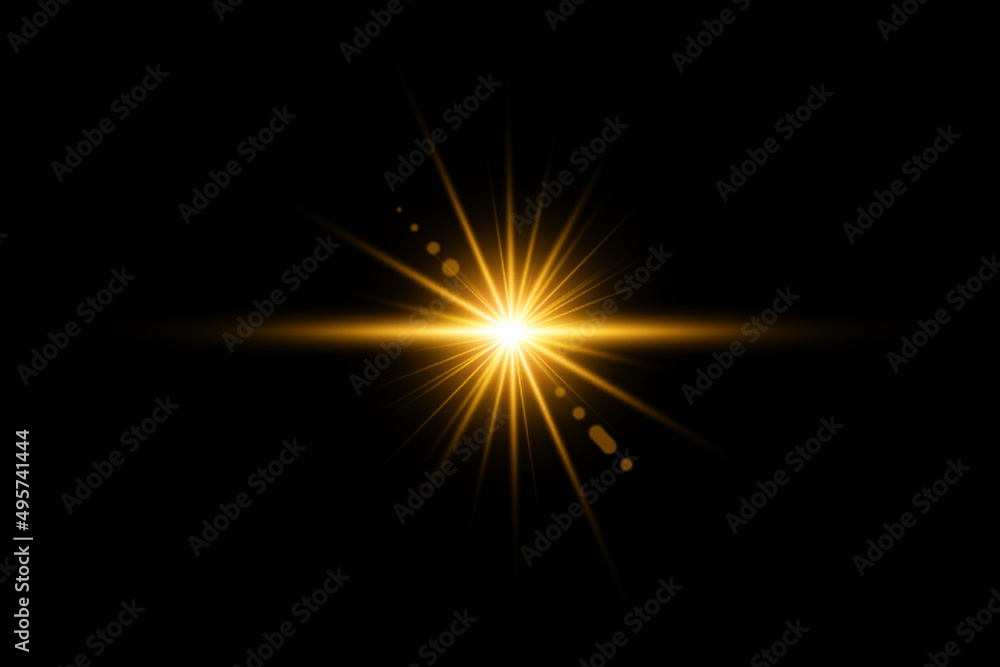 sunlight special lens flare light effect. Sun flash with rays and ...