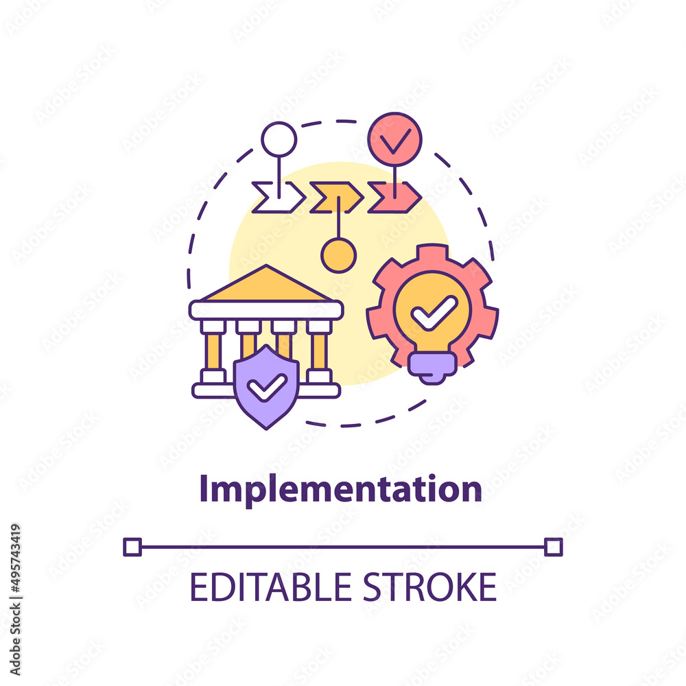 Implementation concept icon. Providing reservation. Heritage ...