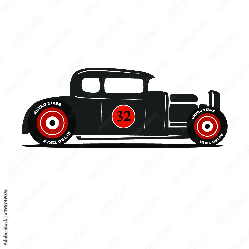 vintage hot rod car Stock Vector | Adobe Stock