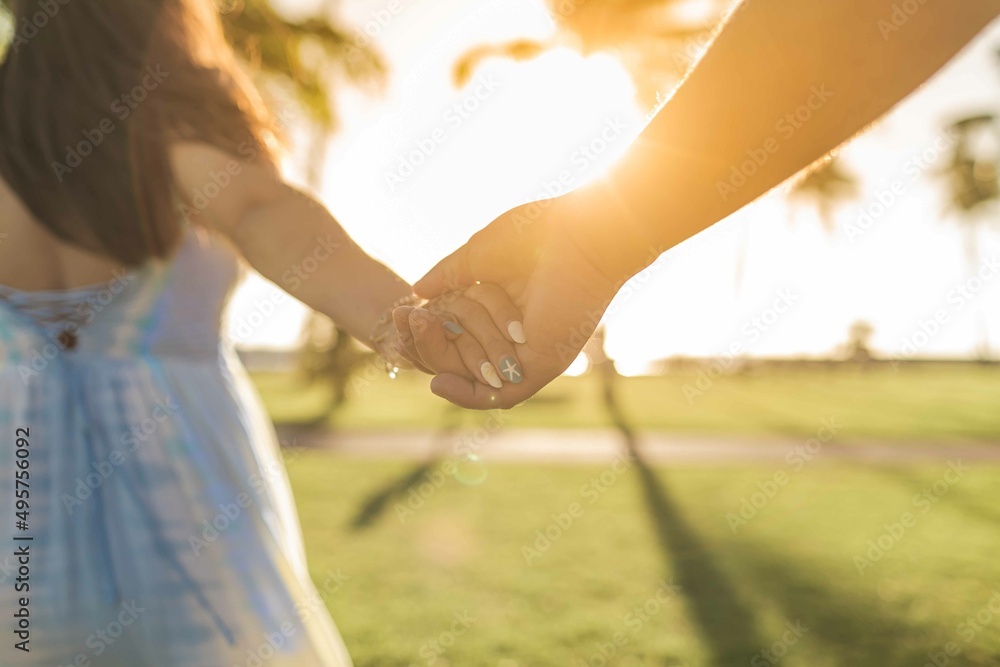 Come take my hand, couple holding hands in the park Stock Photo | Adobe ...