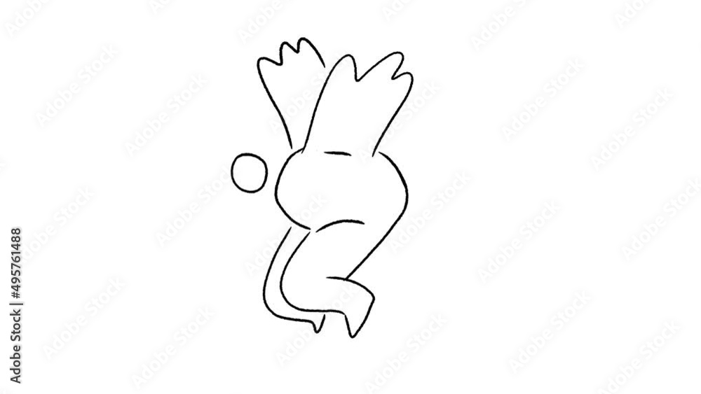 Doodle character flying. Hand drawn 2d cartoon animation. Stock Video ...