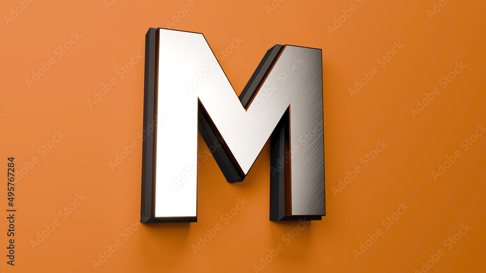 Orange Letter M