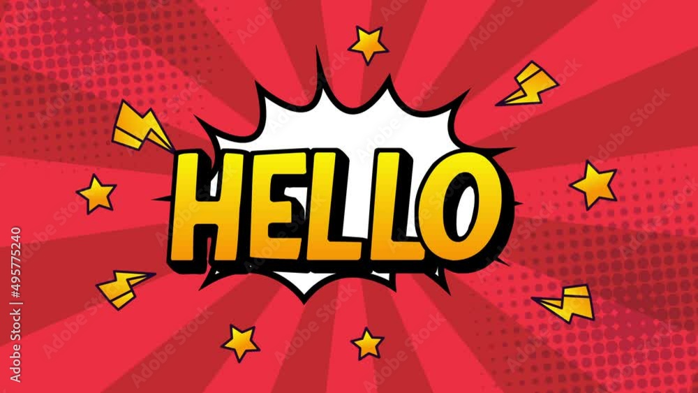 HELLO Cartoon Comic Bubbles animation - Popup Style Expressions with ...