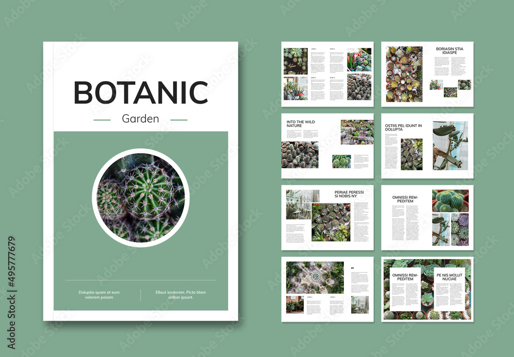 Botanic Magazine Layout Stock Template | Adobe Stock
