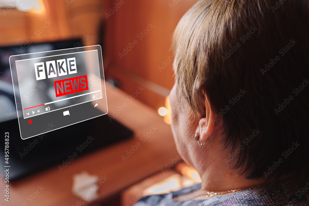 Fake news concept Fake news, live video stream political internet ...