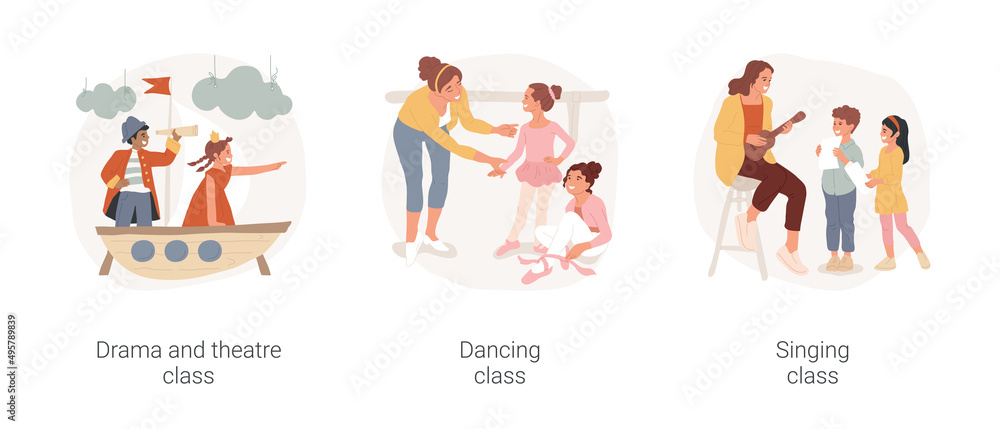 Gradeschoolers creativity and imagination isolated cartoon vector ...