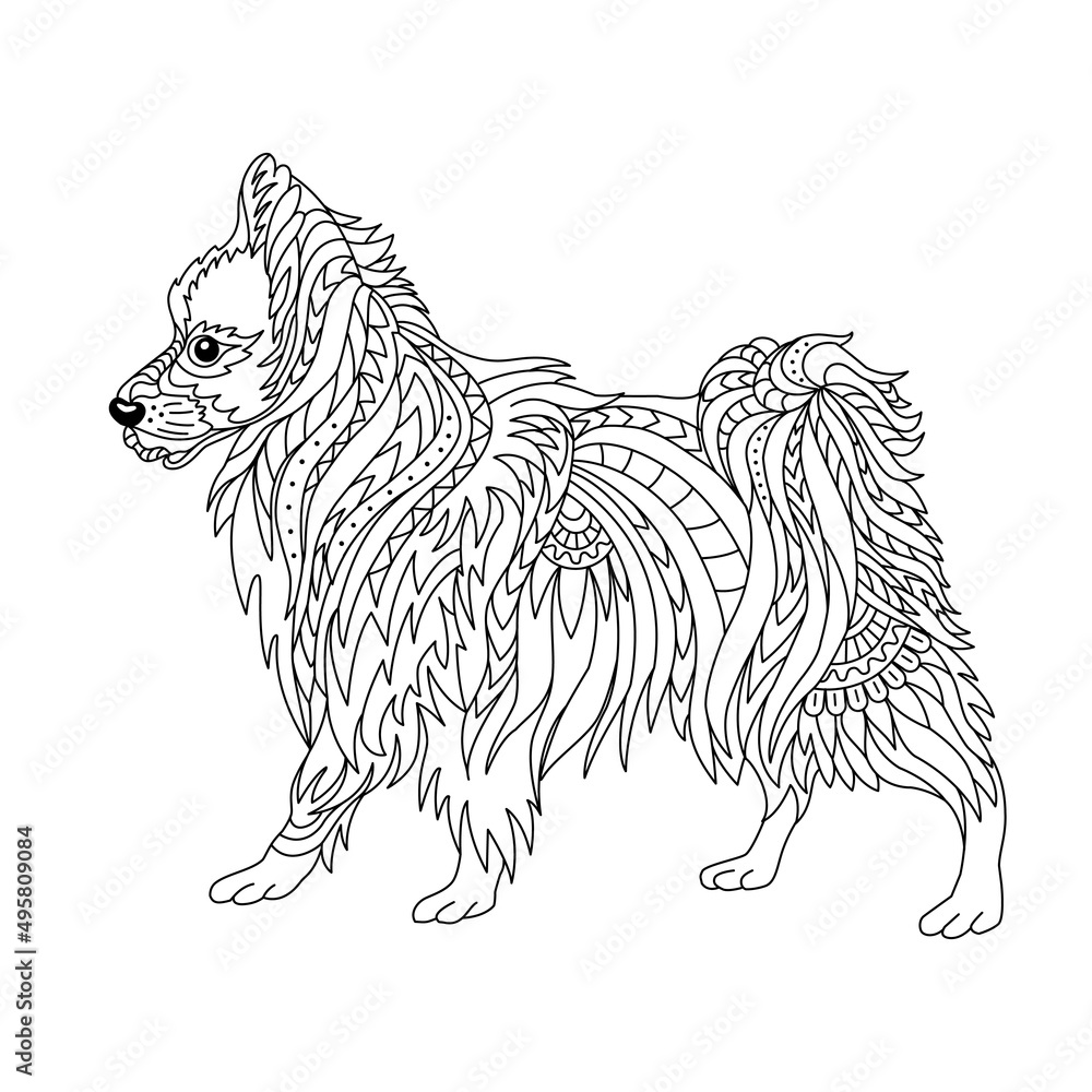 Cute dog coloring page. Creative domestic animal for coloring book ...