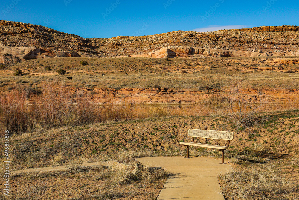 Dewey Bridge Campground Stock Photo | Adobe Stock