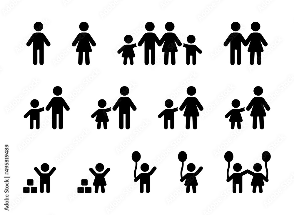 Family icon collection. Containing Father, mother, son, daughter ...