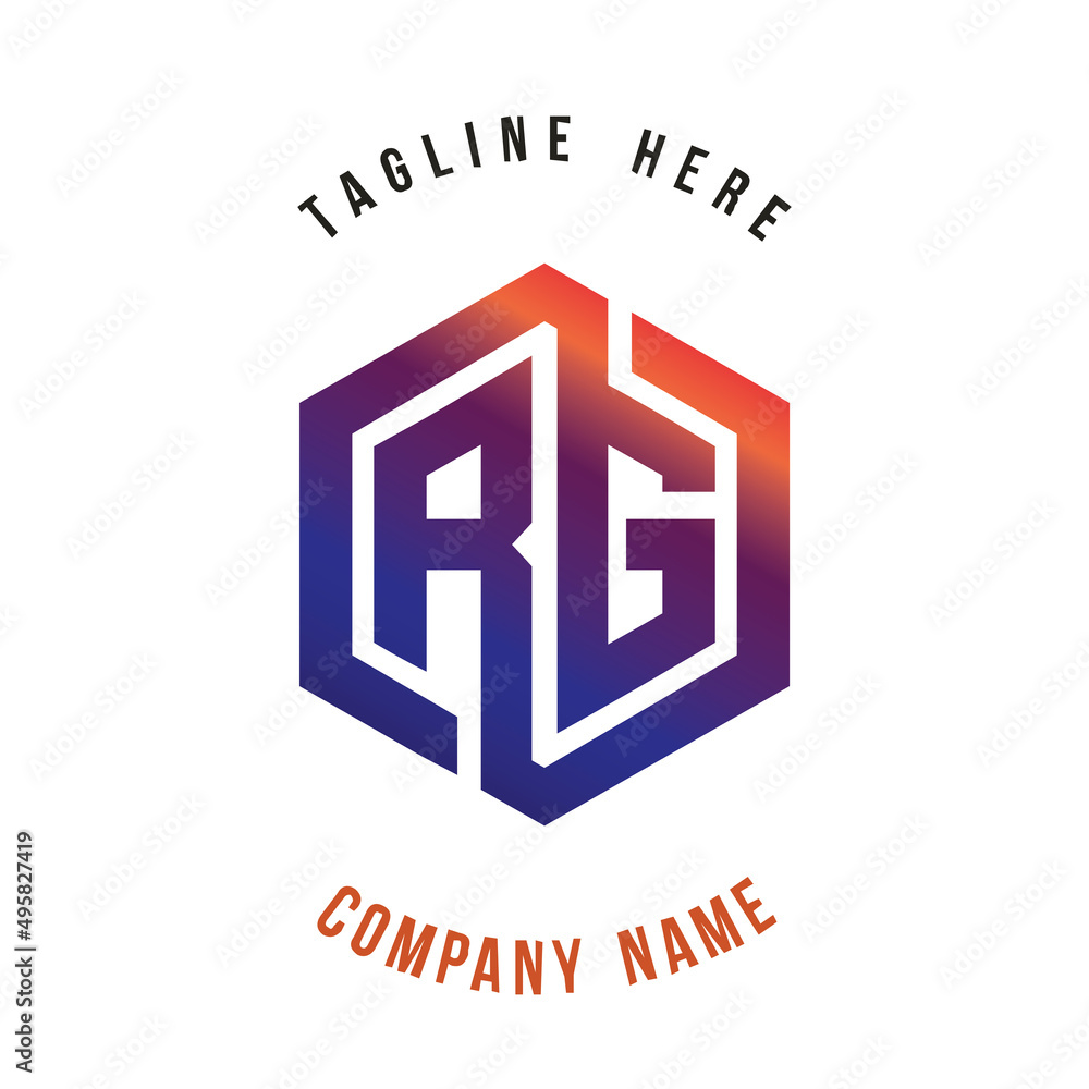 RG lettering logo is simple, easy to understand and authoritative Stock ...