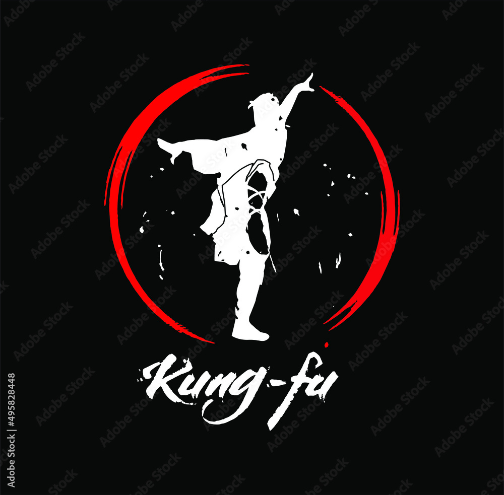 kung fu logo vector modern illustration Stock Vector | Adobe Stock