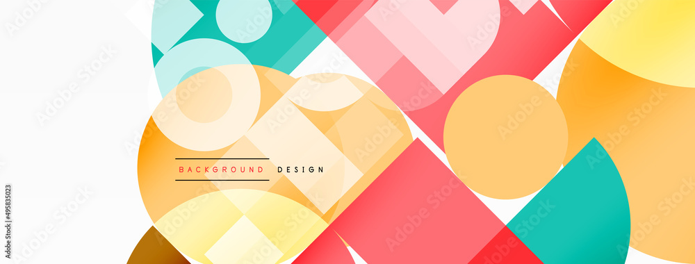 Beautiful abstract background. Circles, triangle shapes, and squares ...