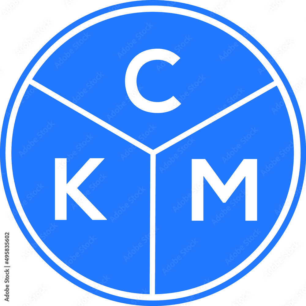 CKM letter logo design on White background. CKM creative Circle letter ...