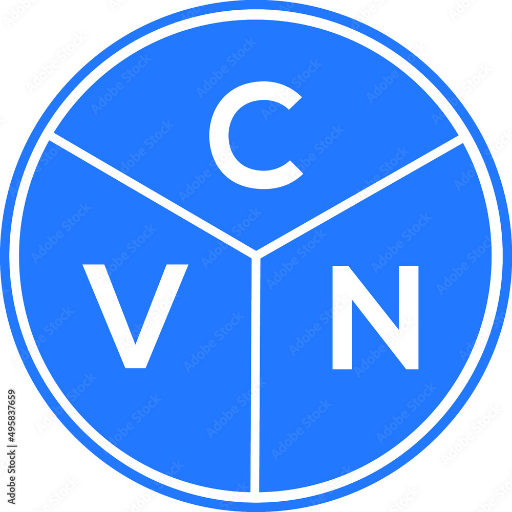 CVN letter logo design on White background. CVN creative Circle letter ...