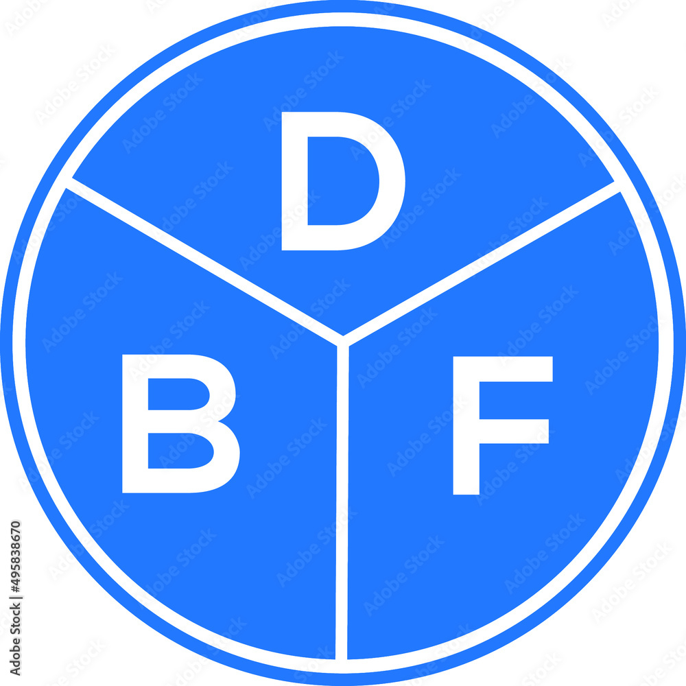 DBF letter logo design on White background. DBF creative Circle letter ...
