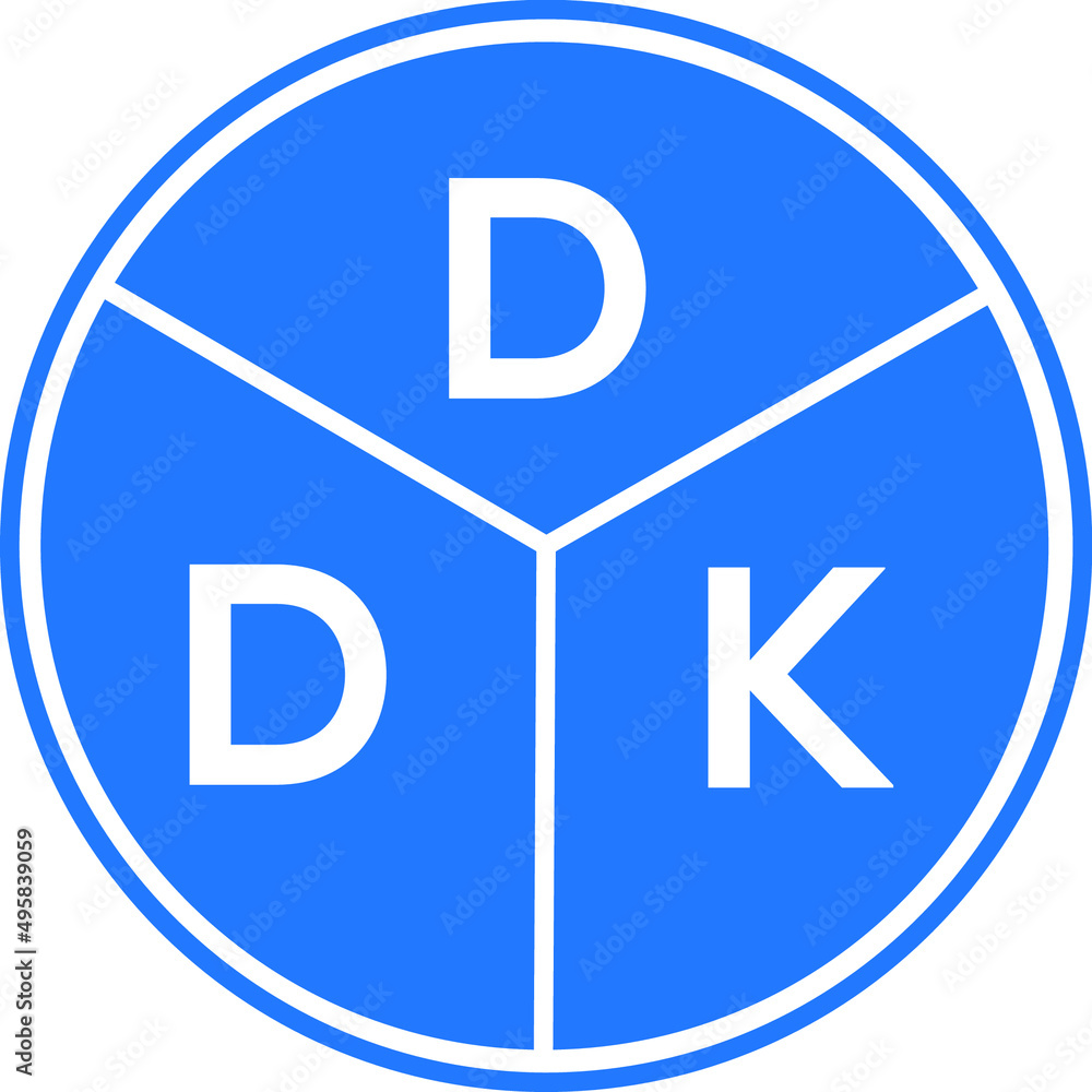 DDK letter logo design on White background. DDK creative Circle letter ...