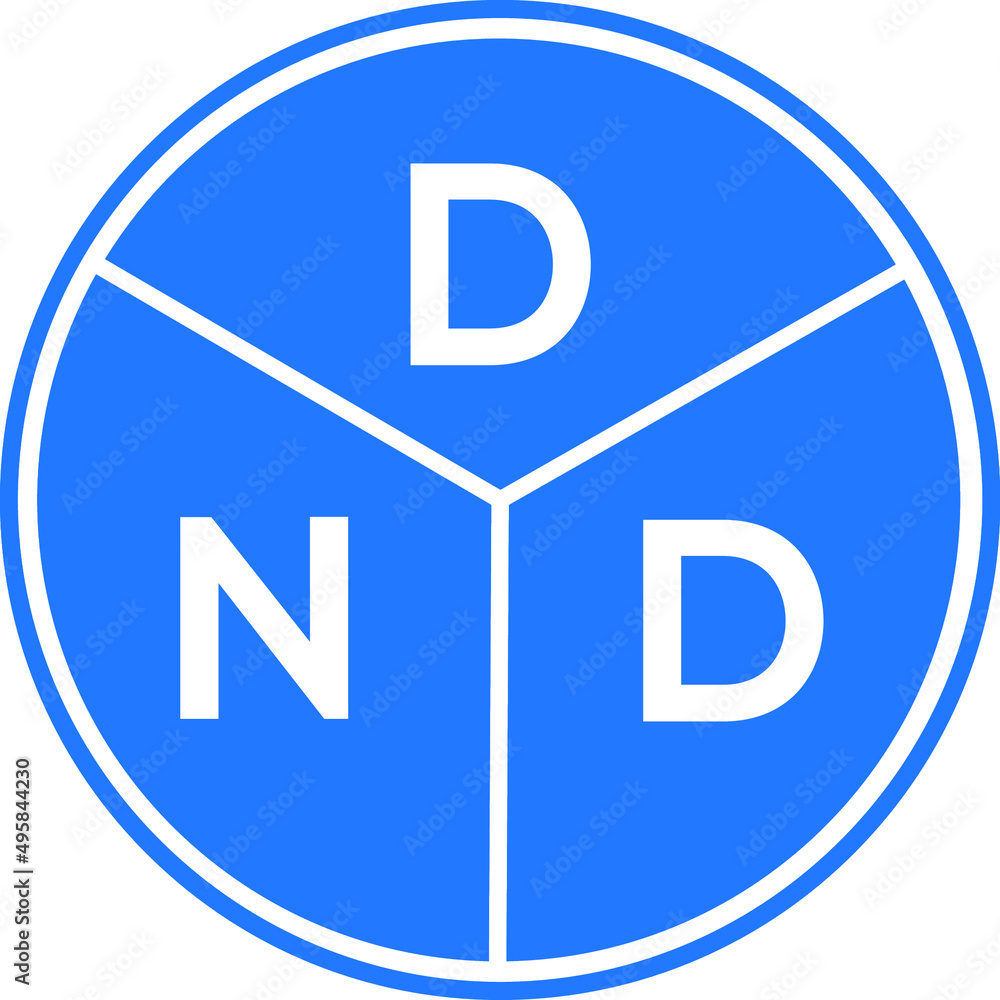 DND letter logo design on White background. DND creative Circle letter ...