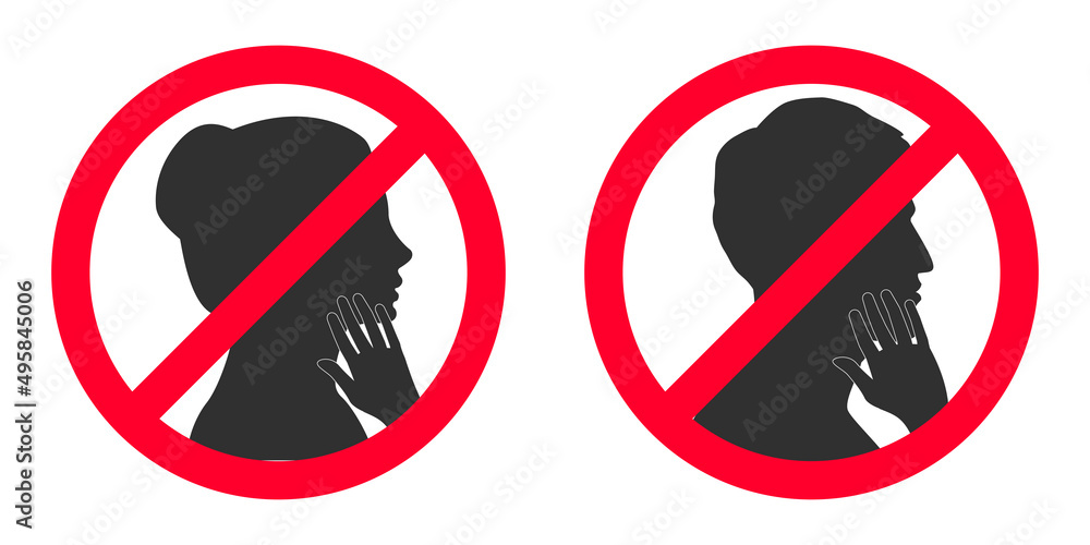 Don't touch your face. Two variants of prohibition icons - male and ...