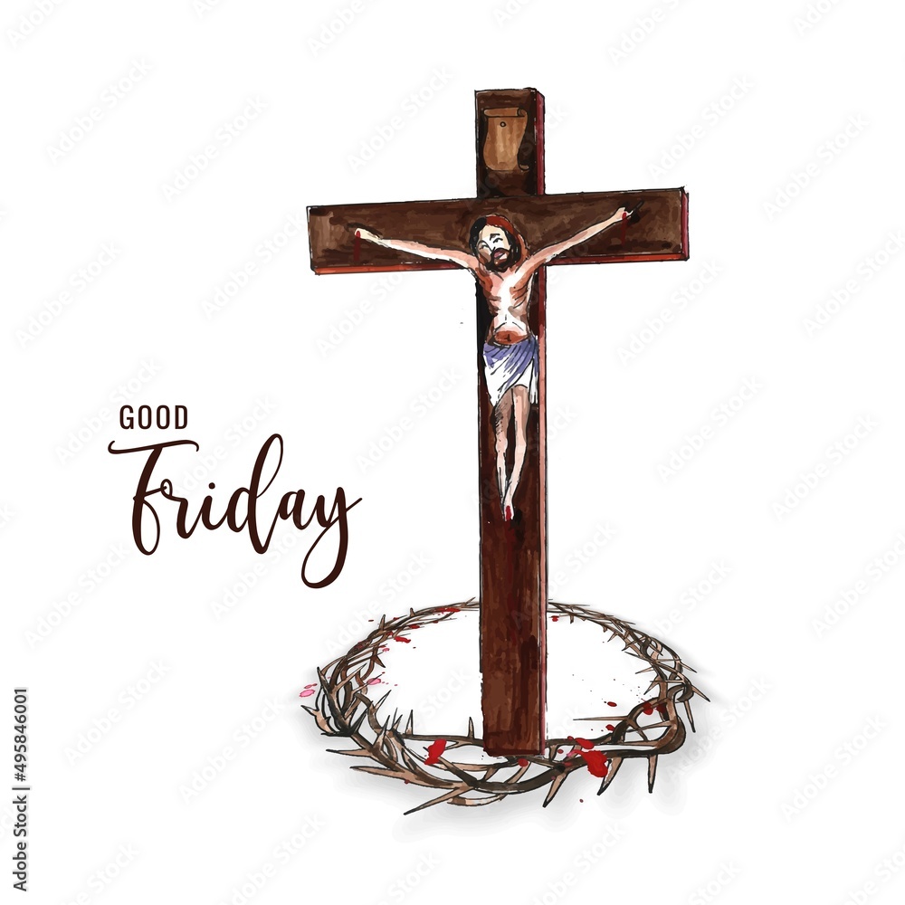 Jesus christ and cross over card background Stock Vector | Adobe Stock
