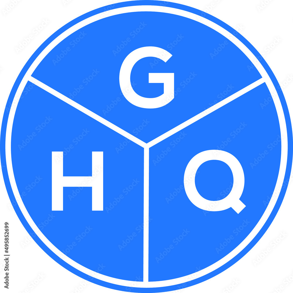 GHQ letter logo design on White background. GHQ creative Circle letter ...