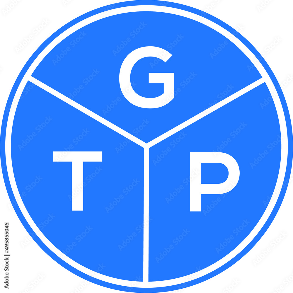 GTP letter logo design on White background. GTP creative Circle letter ...