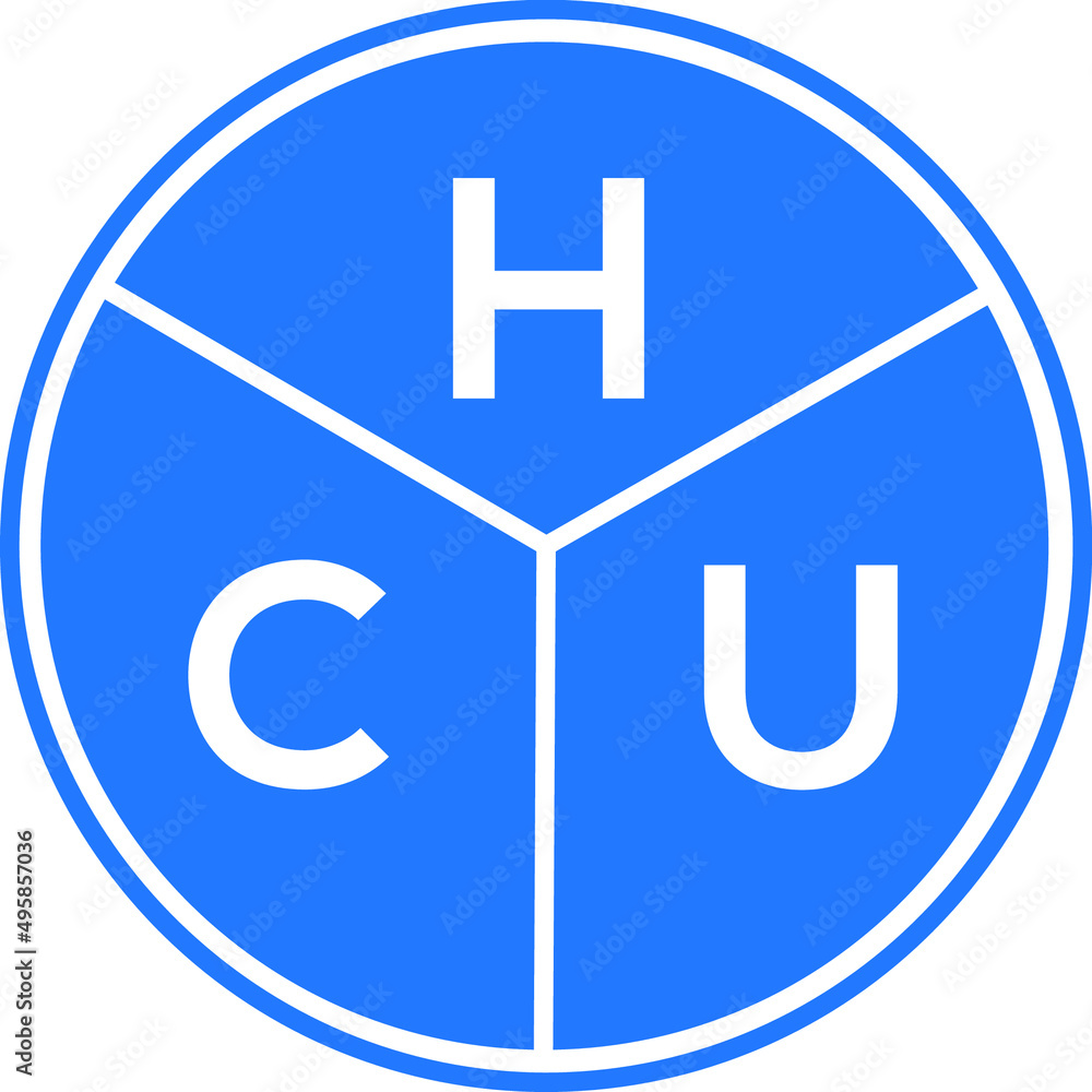 HCU letter logo design on white background. HCU creative circle letter ...