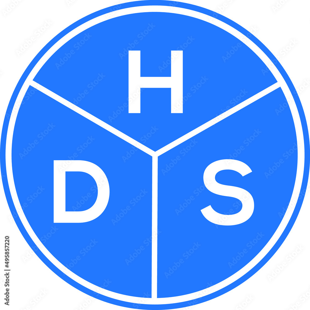 HDS letter logo design on white background. HDS creative circle letter ...