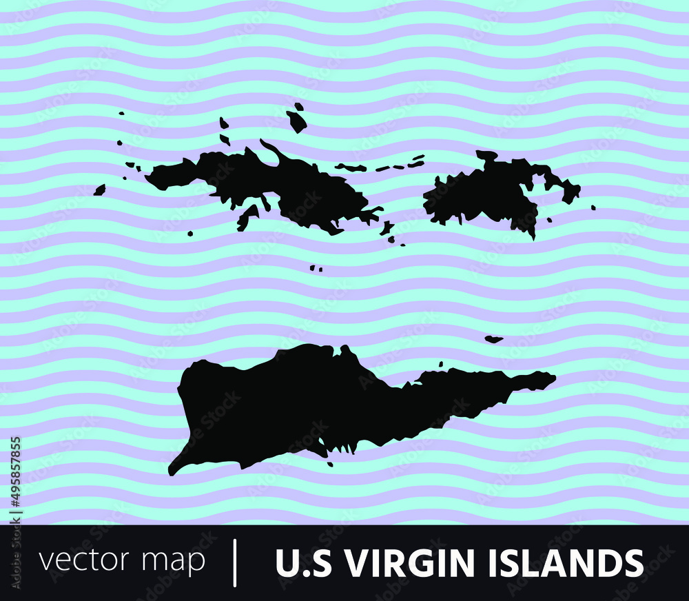 U.S Inhabited territories. U.S. Virgin Islands vector map. you can use ...