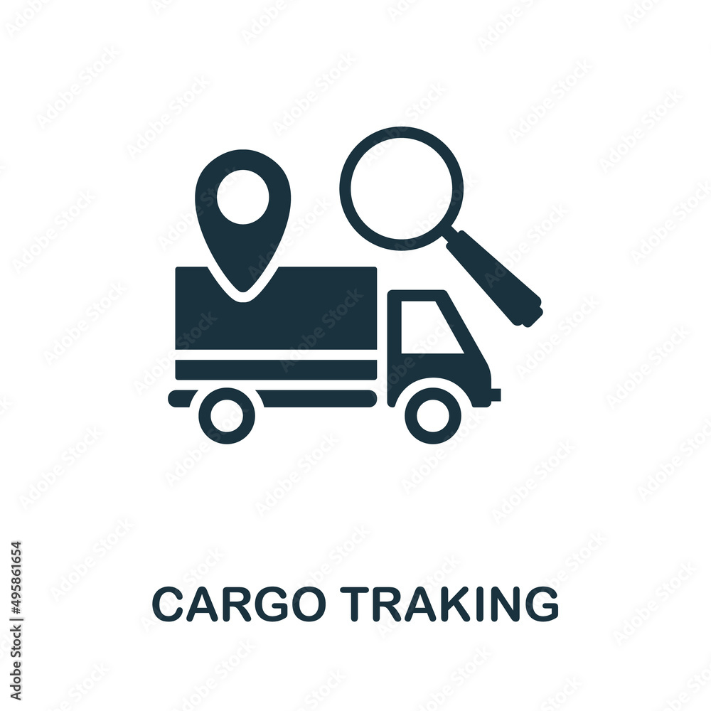 Cargo Traking icon. Monochrome simple Cargo Traking icon for templates ...