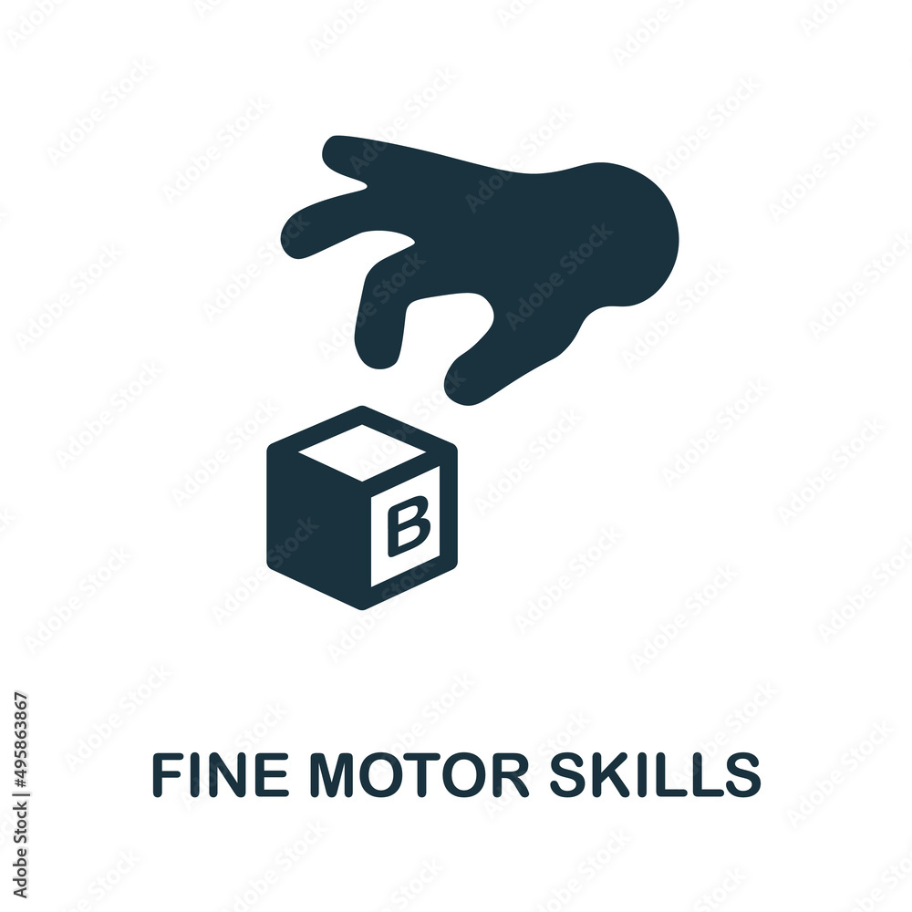 Fine Motor Skills icon. Monochrome simple Fine Motor Skills icon for ...